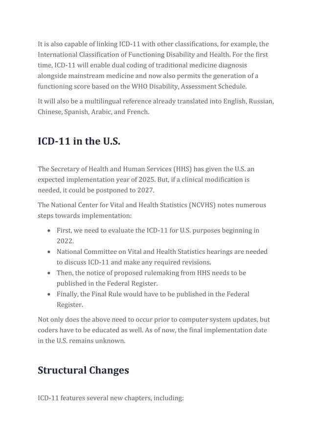Overview of ICD-11.pdf | Infectious Diseases | Diseases and Conditions