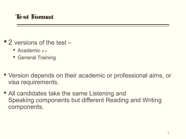 Overview of IELTS | PPT | Standardized Testing | Educational Assessment