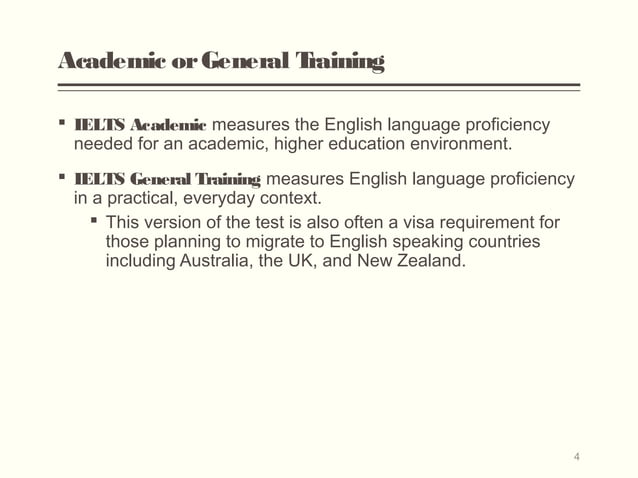 Overview of IELTS | PPT | Standardized Testing | Educational Assessment