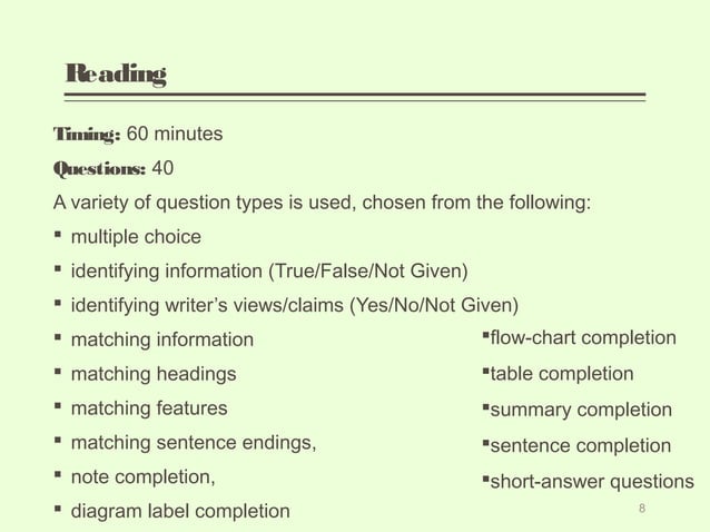 Overview of IELTS | PPT | Standardized Testing | Educational Assessment