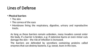 Overview of Immune System and line of defense.pptx