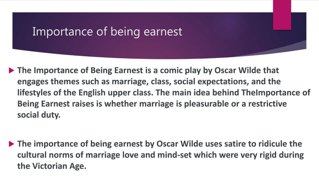 Overview of importance of being earnest | PPT