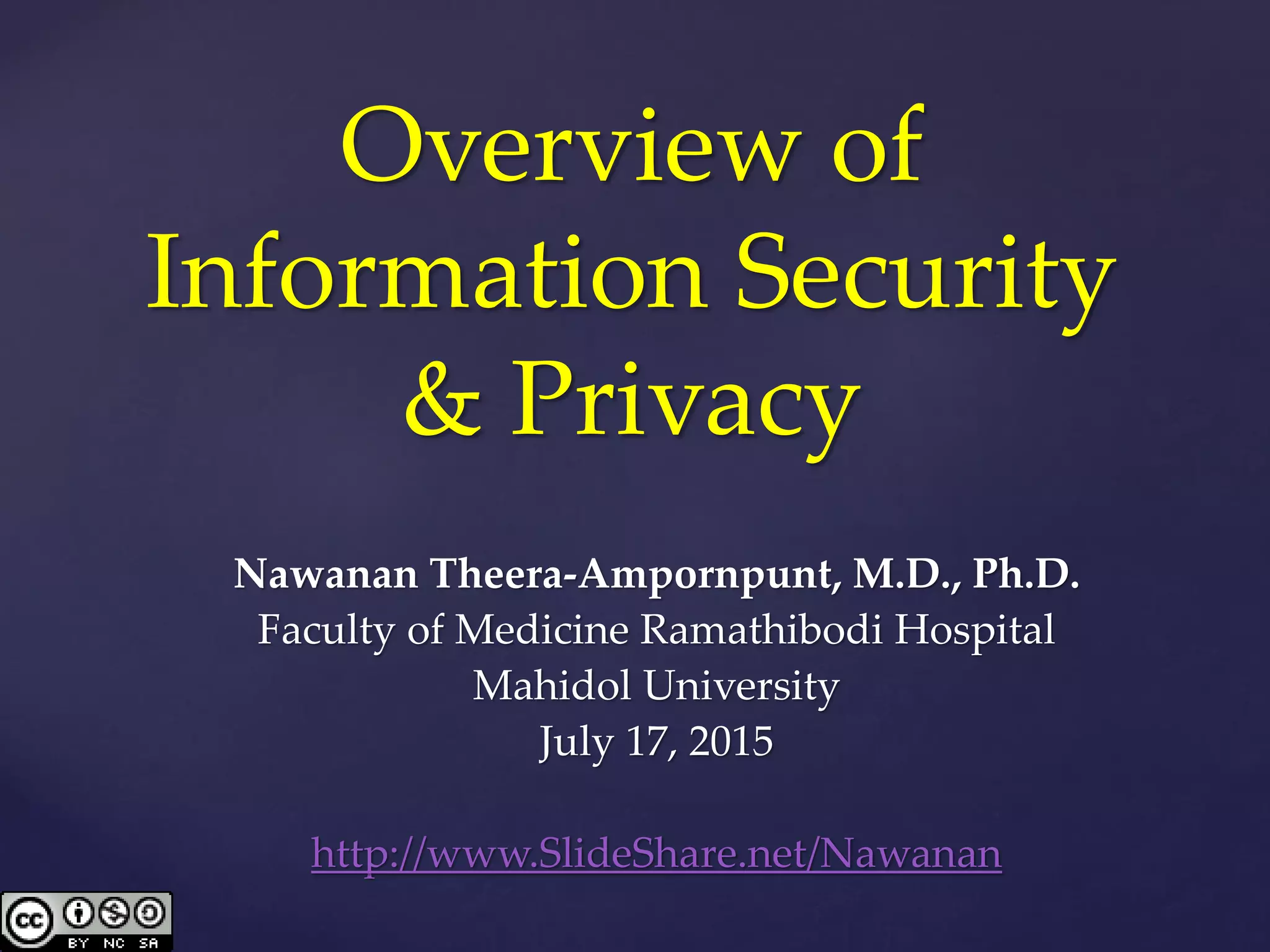 Overview of Information Security & Privacy | PPT