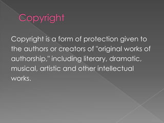 Overview of intellectual property rights and copyright and | PPT