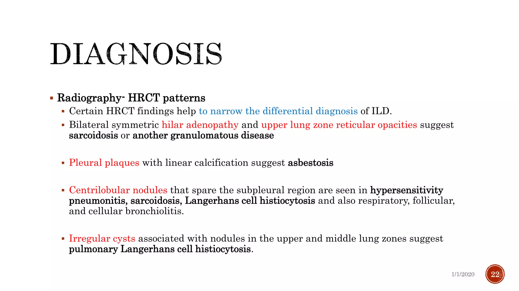 Overview of interstitial lung diseases | PPTX
