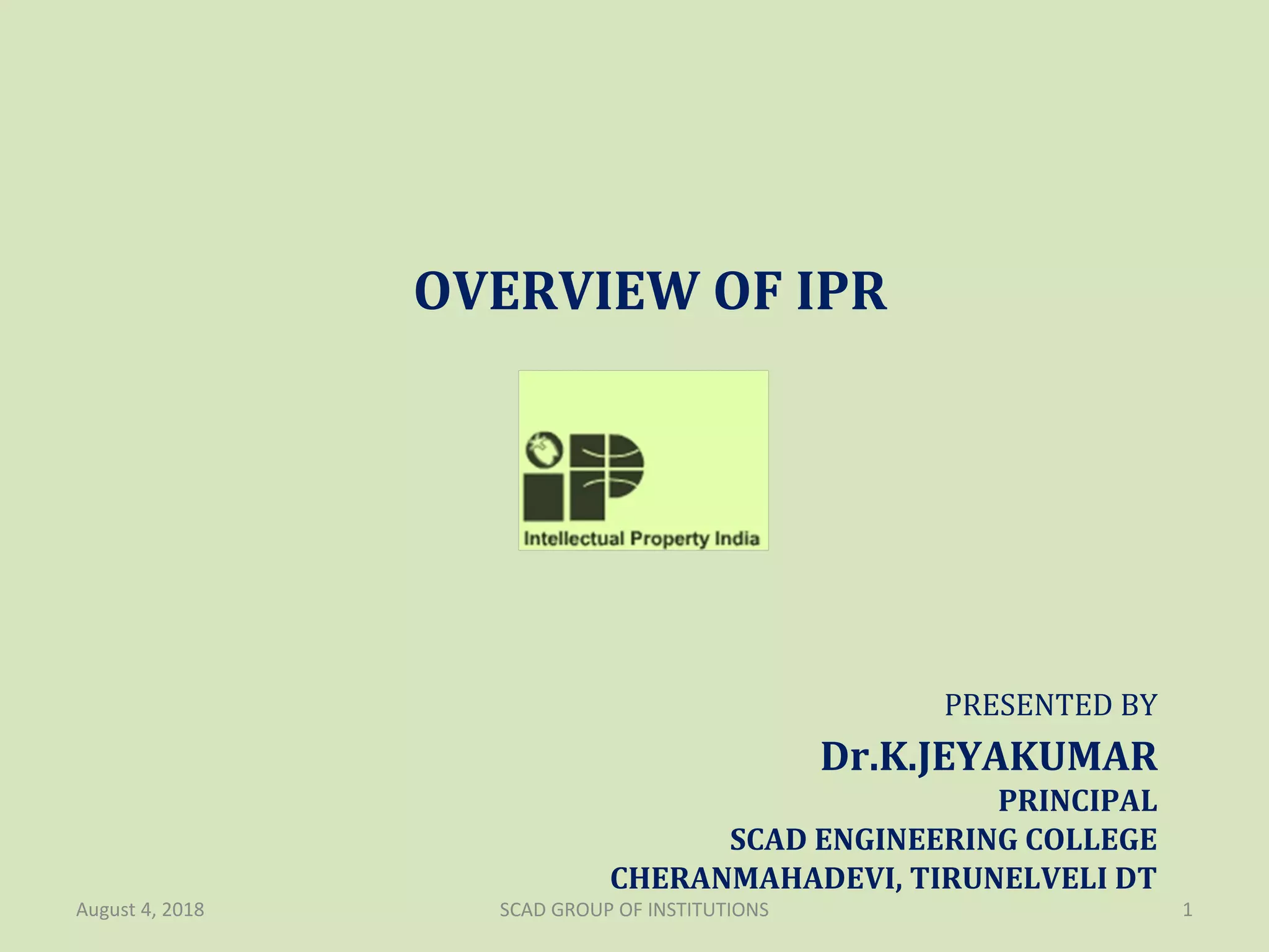 Overview of IPR | PPT