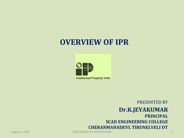 Overview of IPR | PPT | Publishing Industry | Industries
