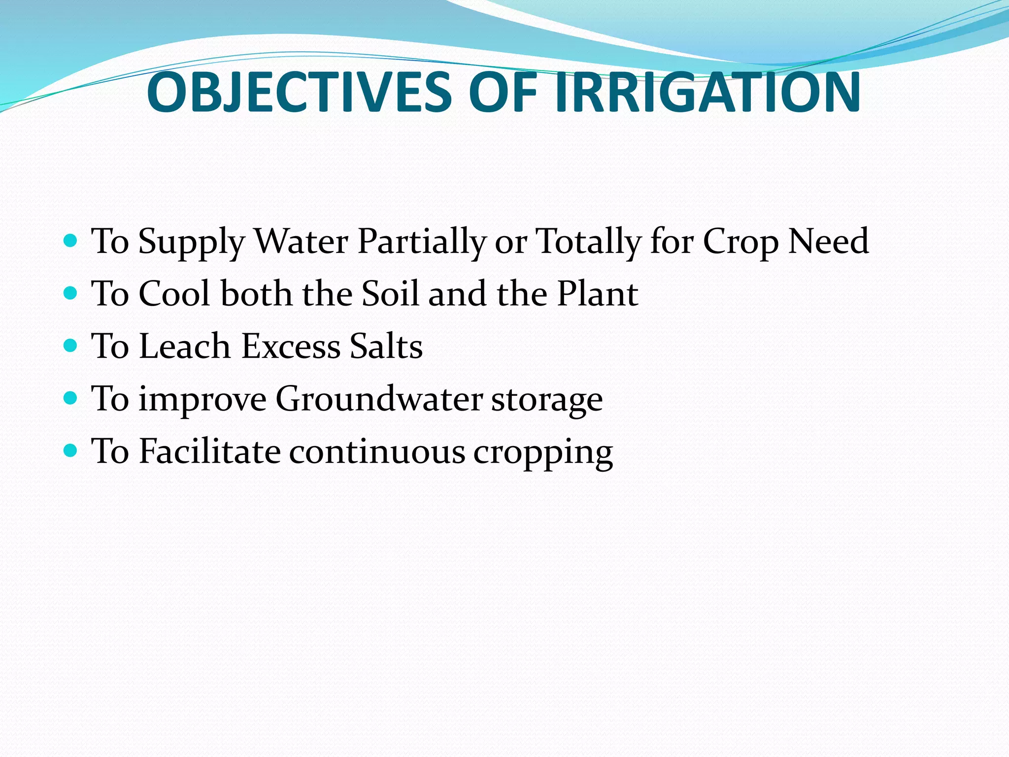 Overview of irrigation | PPTX