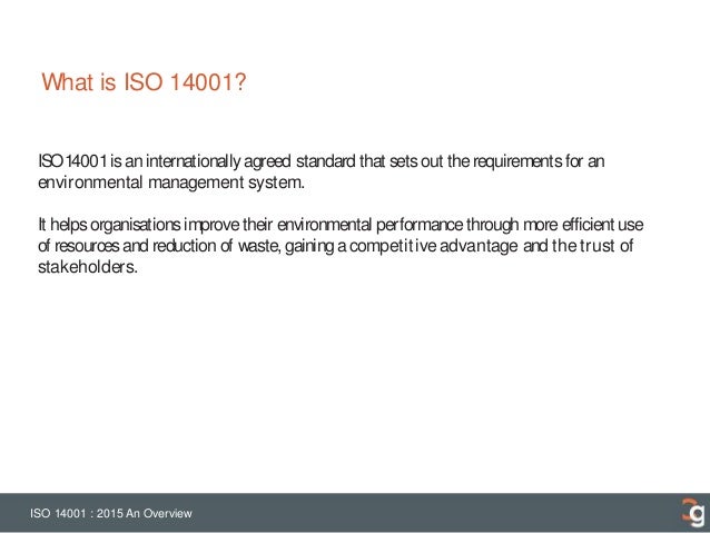 Overview of iso 14001 Overview of iso 14001