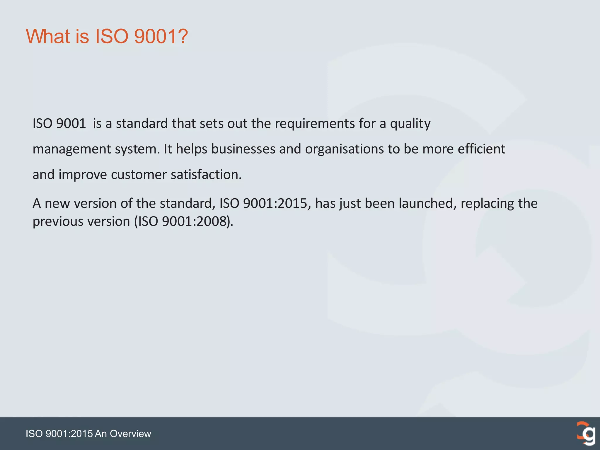 Overview of iso 9001 | PPTX