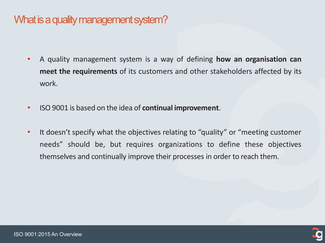 Overview of iso 9001 | PPTX | Business Accounting & Finance | Business