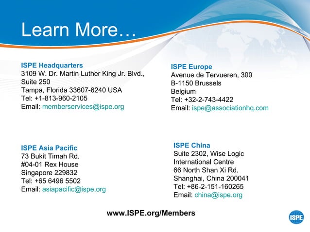 Overview of ISPE Member Benefits | PPT