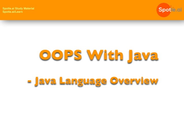 Overview of Java | PPT