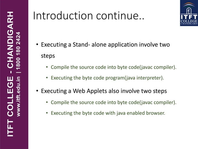 itft-Overview of java language | PPT