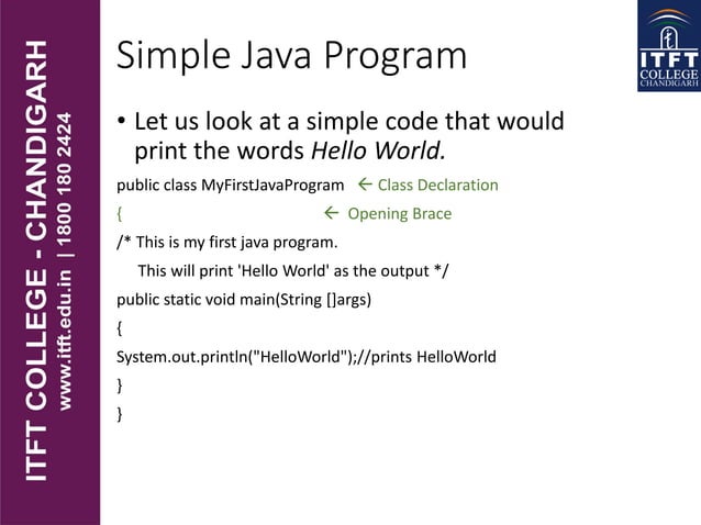 itft-Overview of java language | PPT