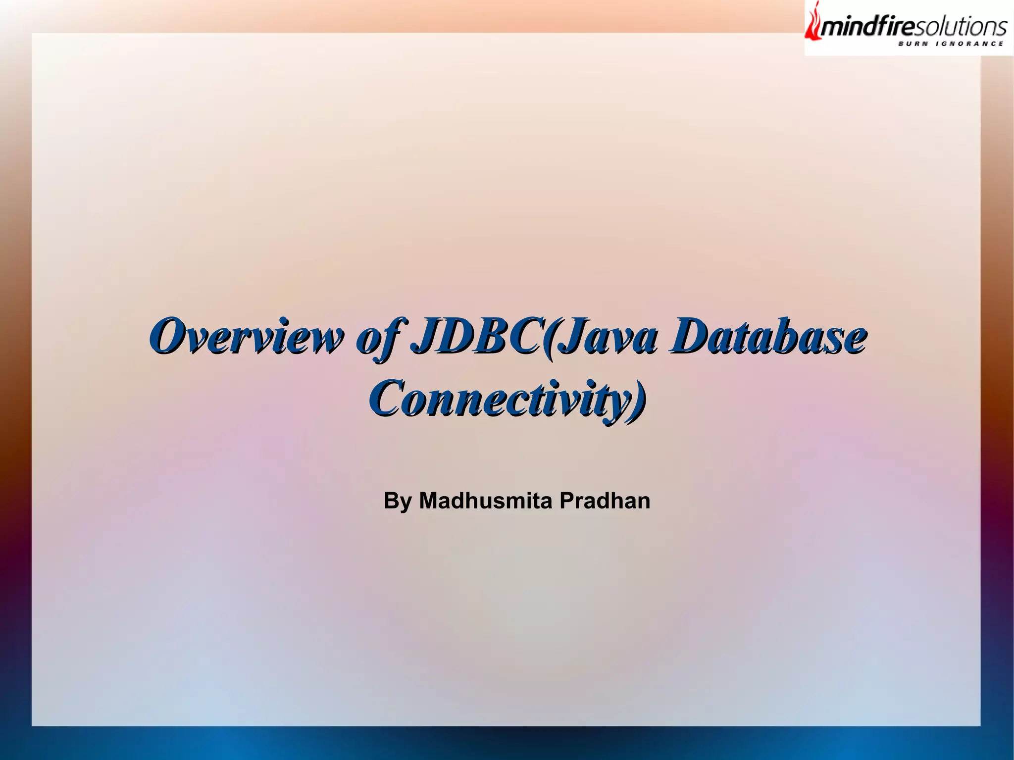 Overview Of JDBC | PDF