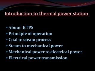 Overview of ktps v station (2×250 mw) | PPTX