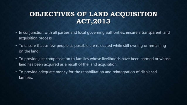 OVERVIEW OF LAND ACQUISITION ACT, 2013.pptx | Developmental Sites ...