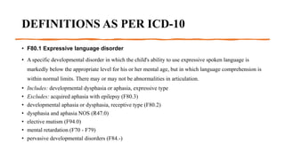 Overview of Language disorders- definition and classification based.pptx