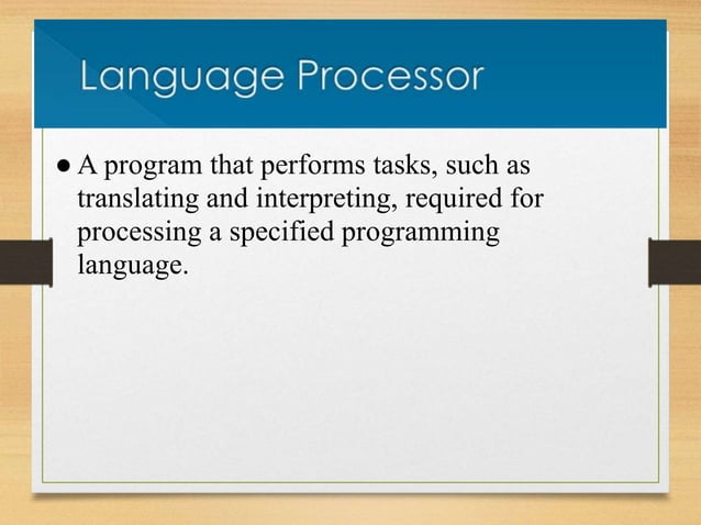 Overview of language processor sp | PPT