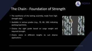 Overview of Lashing Chain Components - Roma Enterprises | PPT