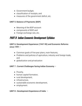 Overview of latest cbse class 12 economics syllabus | PDF