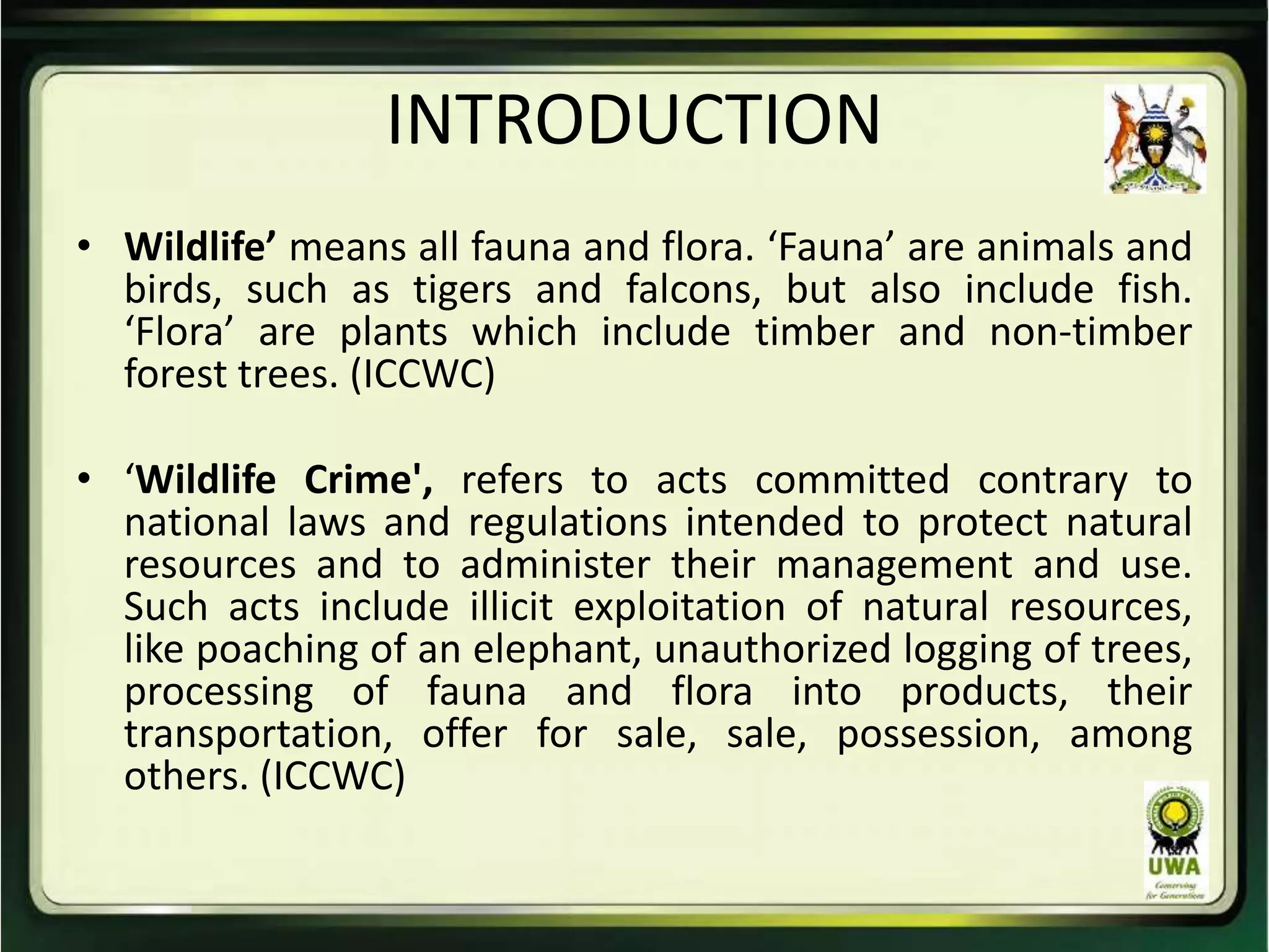 Overview of Laws and Policies on Wildlife Management in Uganda | PPTX
