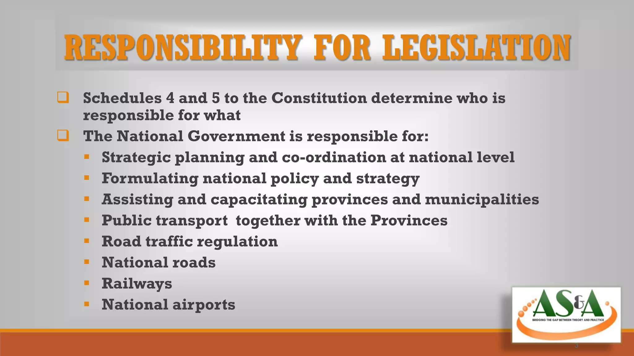 Overview of laws regulating roads and road transport in South Africa | PDF