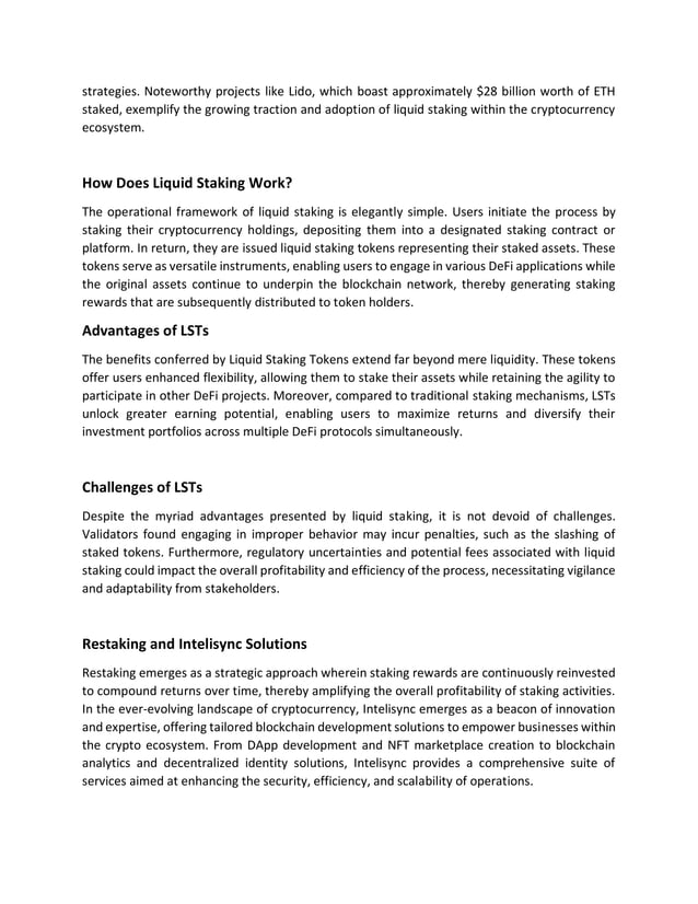 Liquid Staking: An Overview for Beginners in 2024 | PDF | Stocks and ...