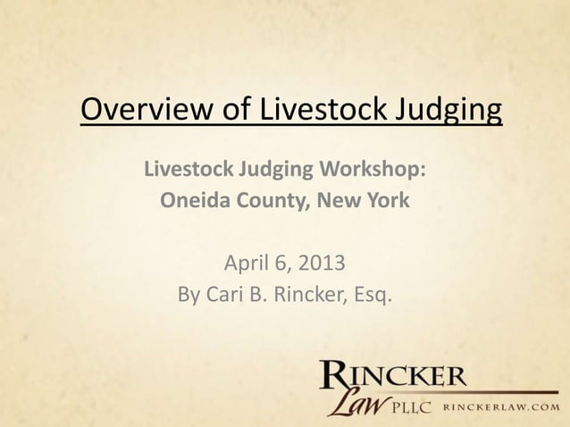 Overview of Livestock Judging | PPTX