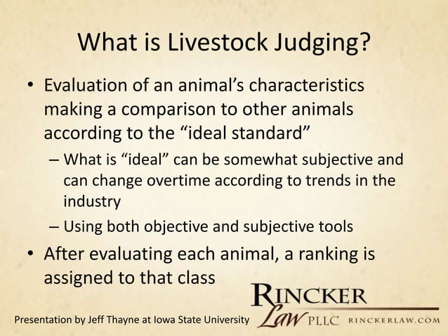 Overview of Livestock Judging | PPTX