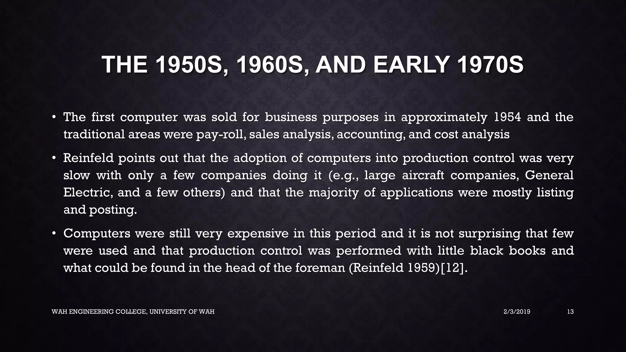 Overview of manufacturing system history | PDF