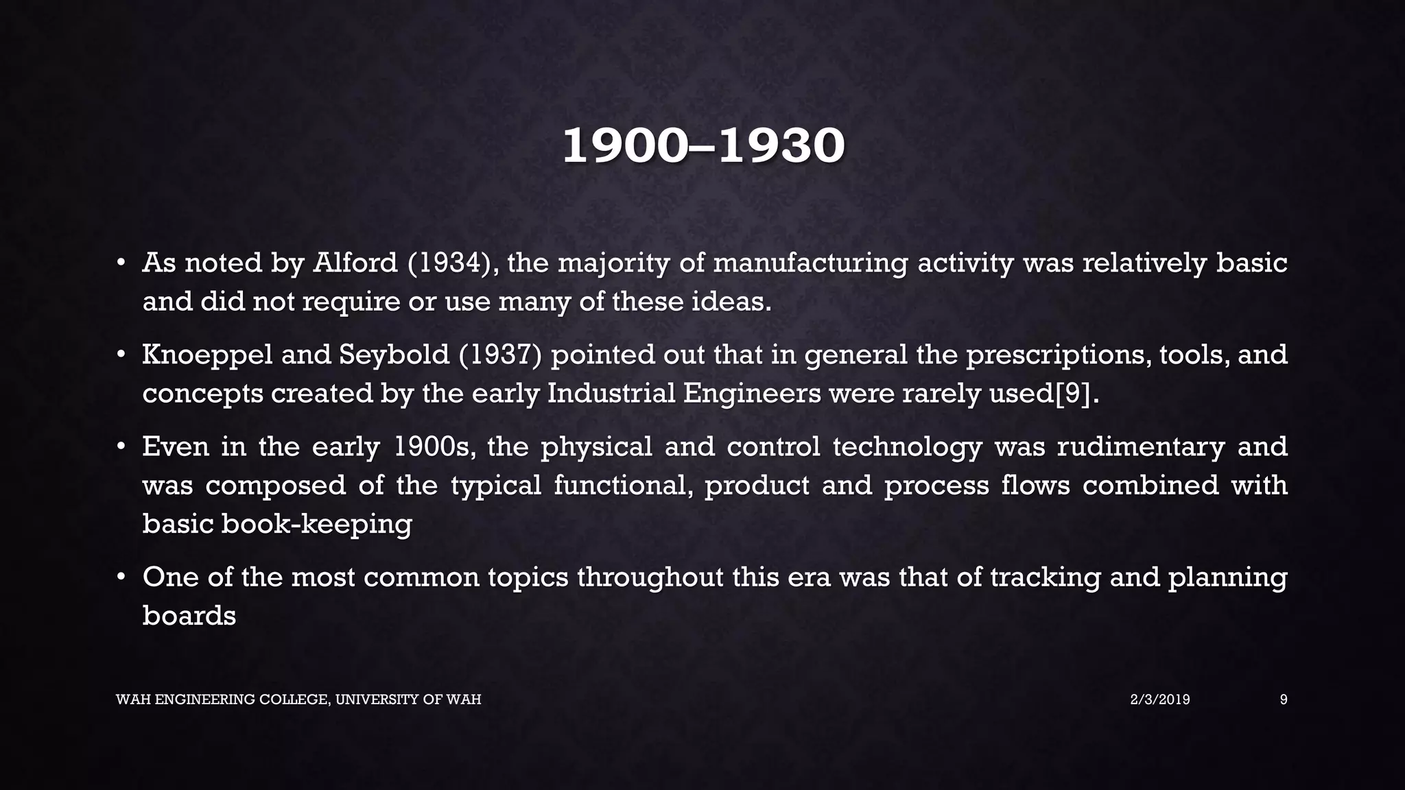 Overview of manufacturing system history | PDF