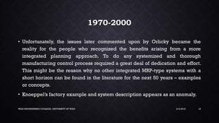 Overview of manufacturing system history | PDF | Manufacturing Industry ...