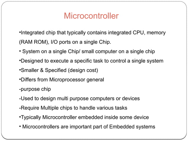 Overview of microcontroller and microprocessor | PDF Overview of microcontroller and microprocessor | PDF