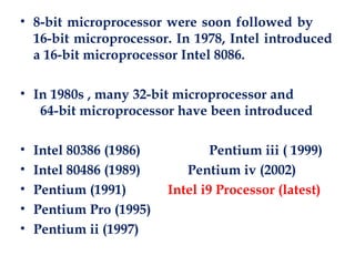 Overview of Microprocessor and its Evolution | PPT