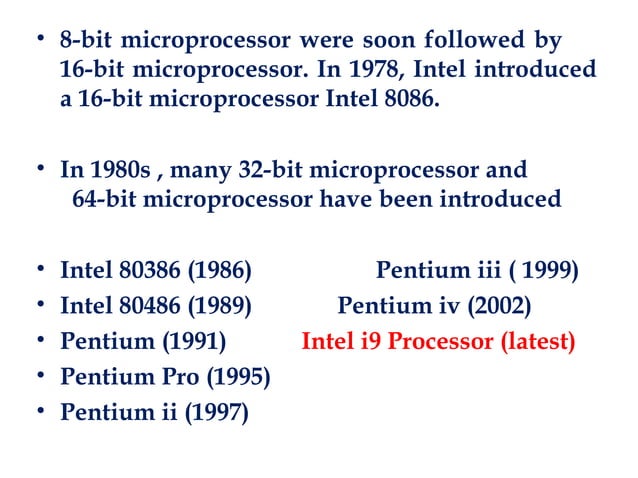 Overview Of Microprocessor And Its Evolution Ppt