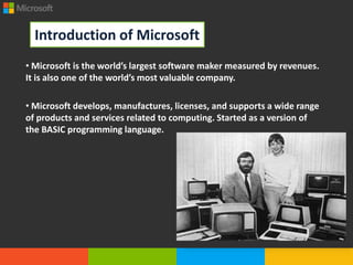 Overview of Microsoft Coperation | PPTX