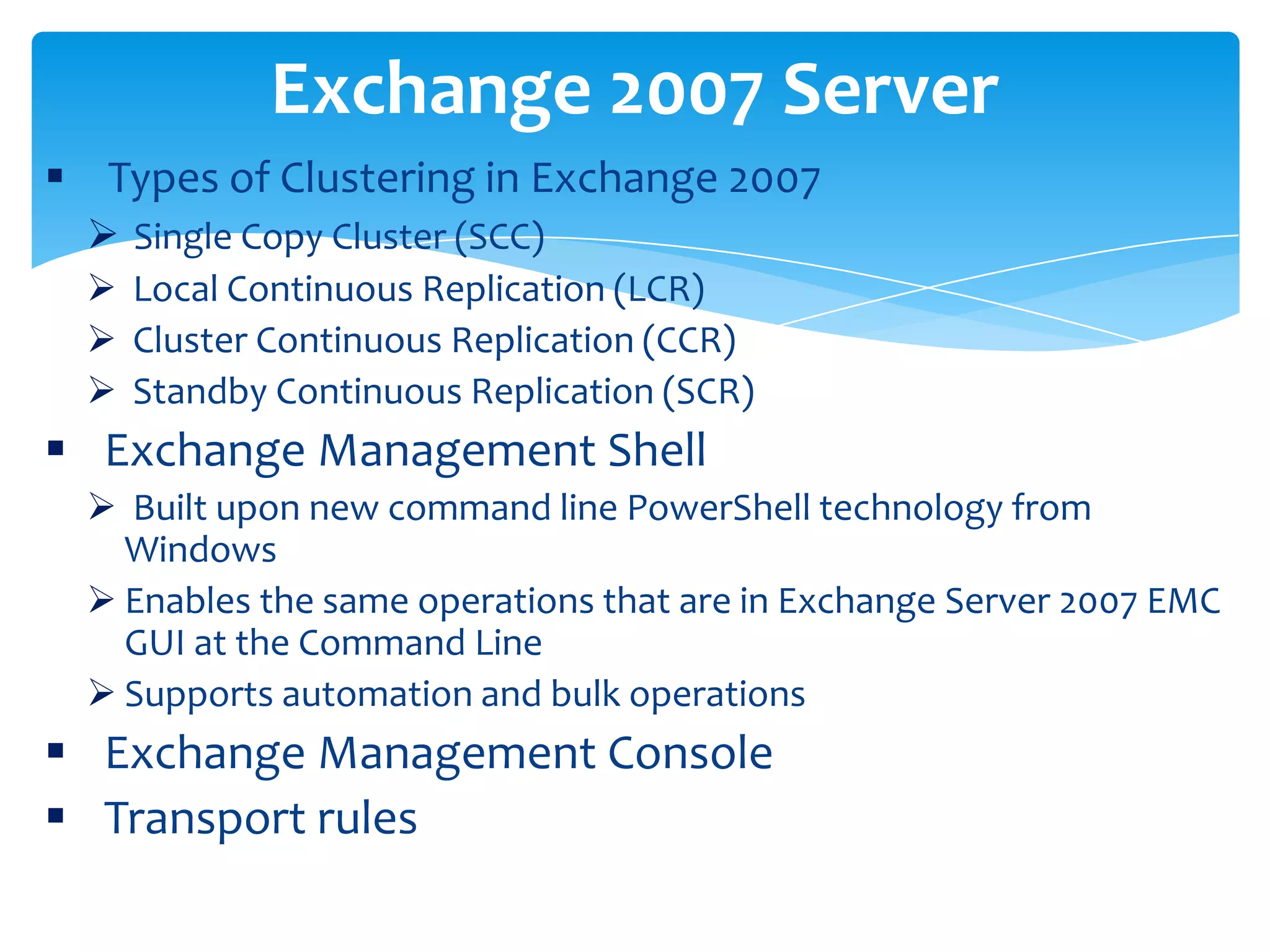 Overview of Microsoft Exchange Server | PPTX