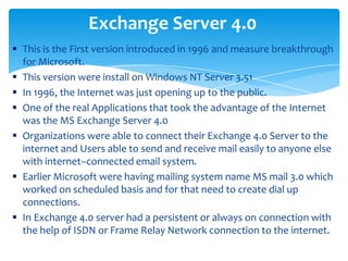 A Brief History of Microsoft Exchange Server | PPTX