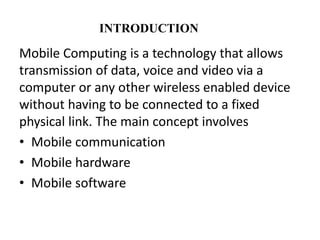 Overview of mobile computing | PPTX