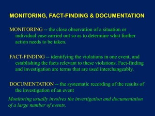 Overview of HR monitoring, fact finding and documentation | PPT