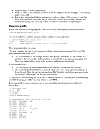 Overview Of Msil | PDF