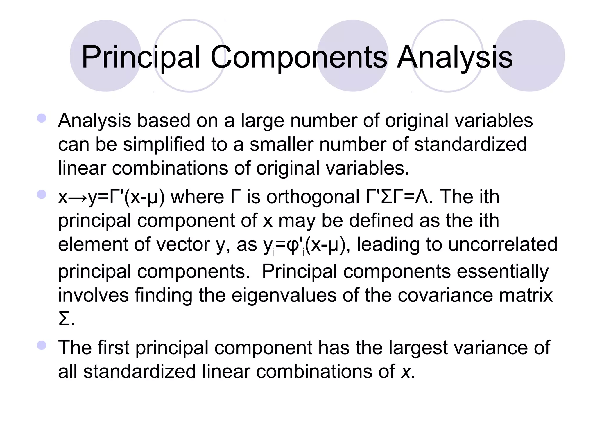 Overview Of Multivariate Statistical Methods Ppt