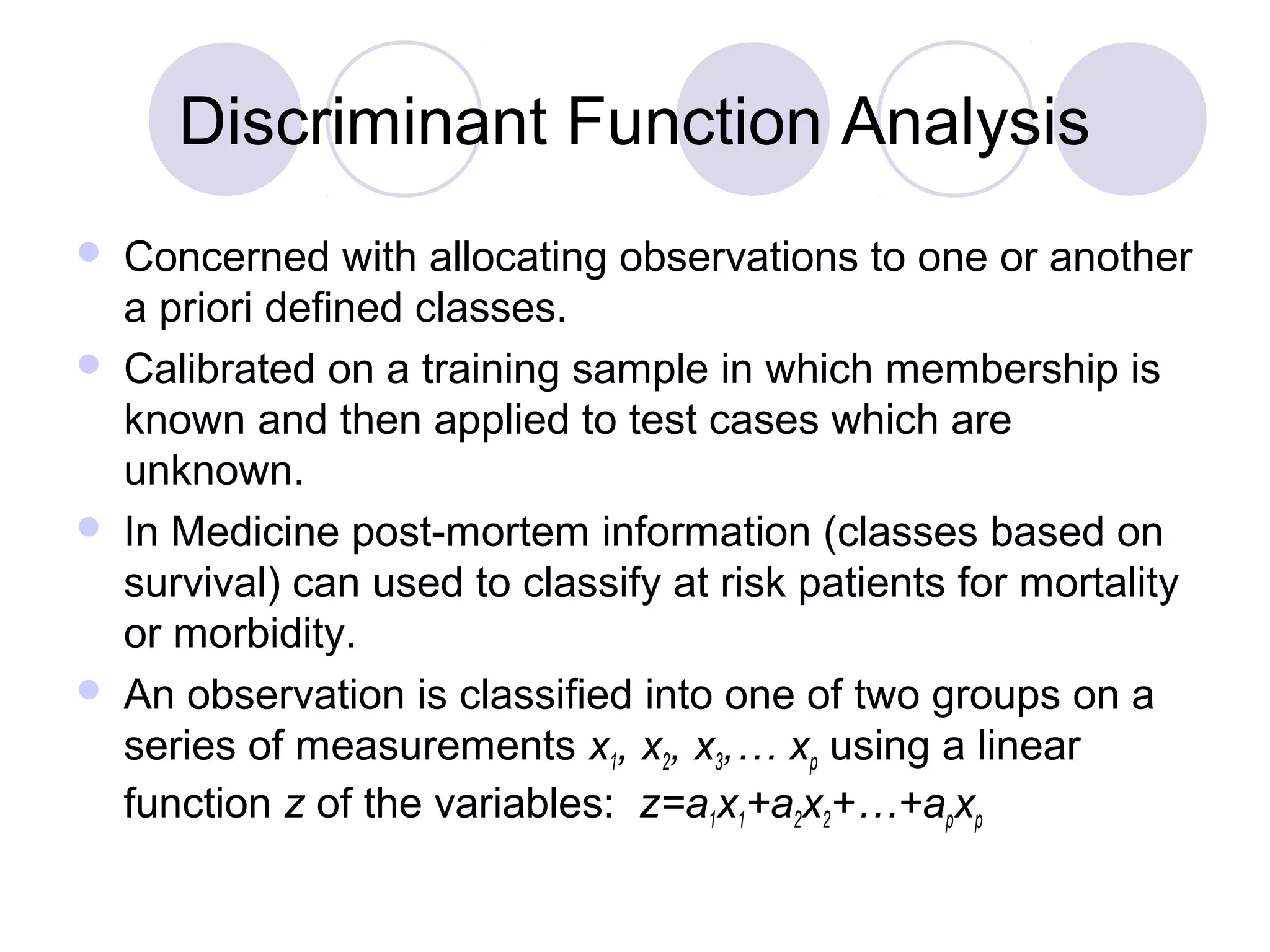 Overview Of Multivariate Statistical Methods Ppt