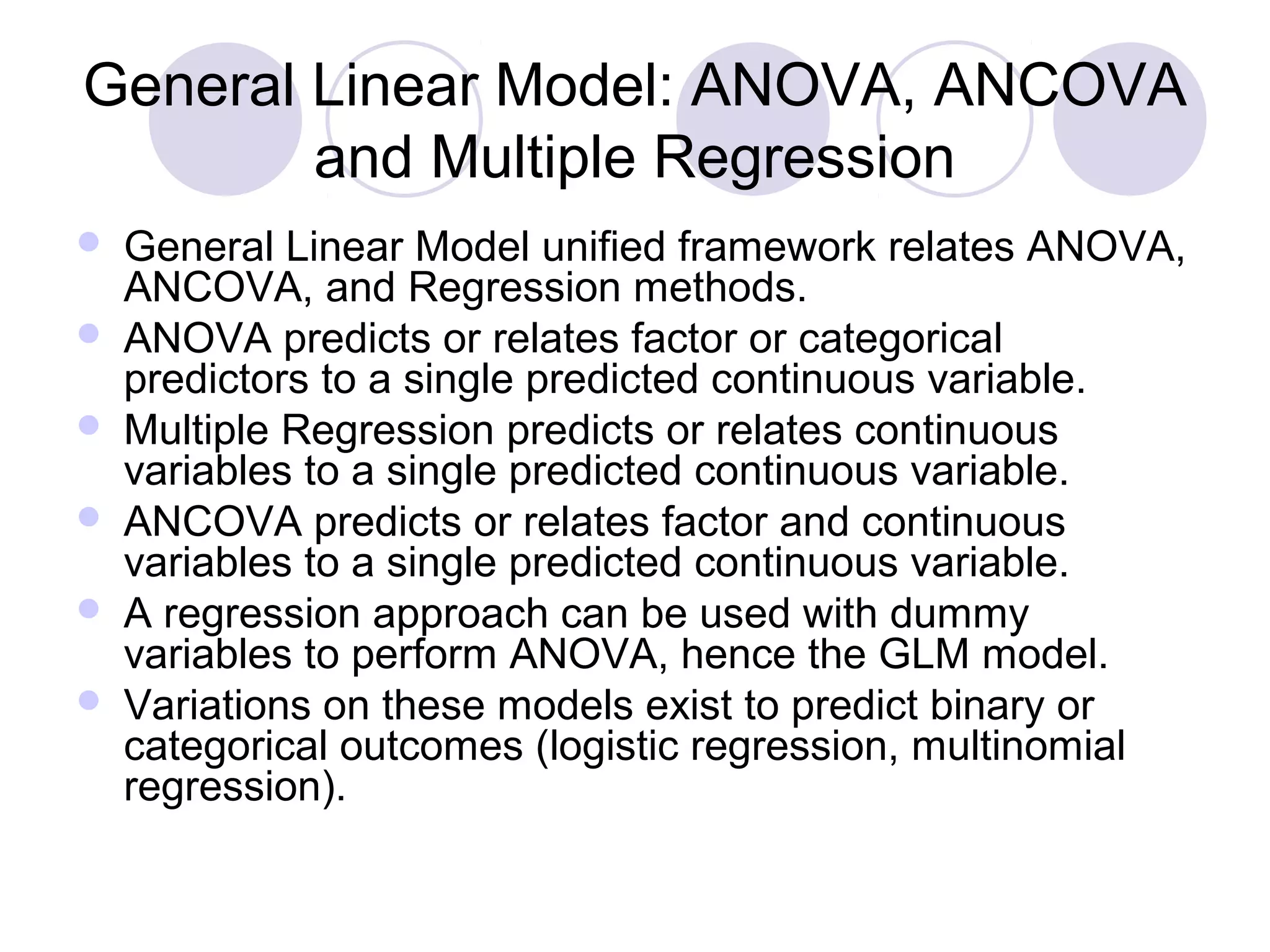 Overview Of Multivariate Statistical Methods Ppt