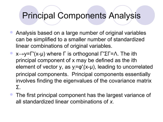Overview Of Multivariate Statistical Methods Ppt