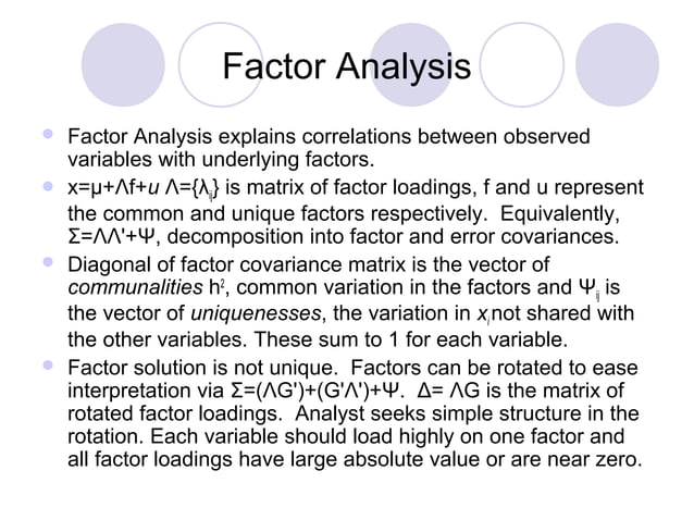 Overview of Multivariate Statistical Methods | PPT