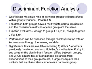 Overview of Multivariate Statistical Methods | PPT