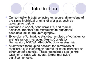 Overview of Multivariate Statistical Methods | PPT